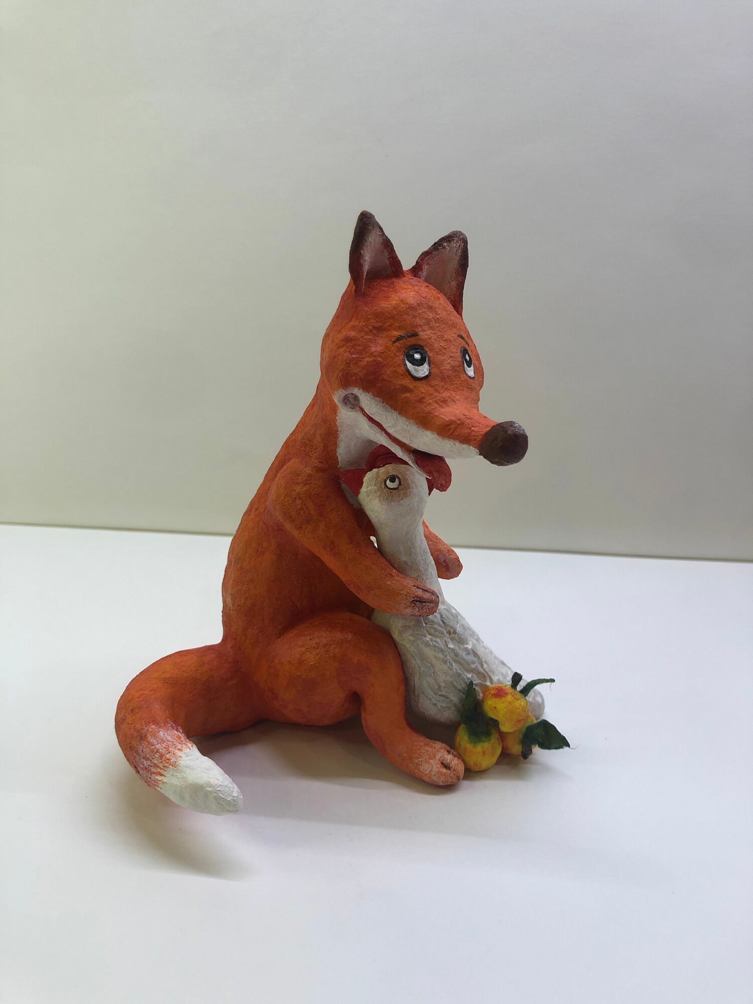 Ватная игрушка "Лисичка-2" 14см