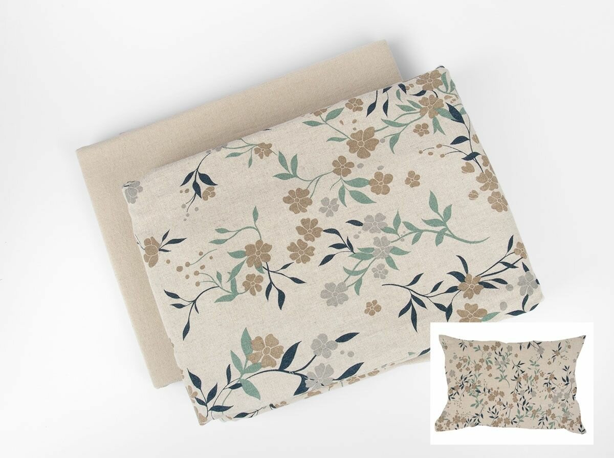 Комплект умягченного семейного лен/хлопок постельного белья "Инея"