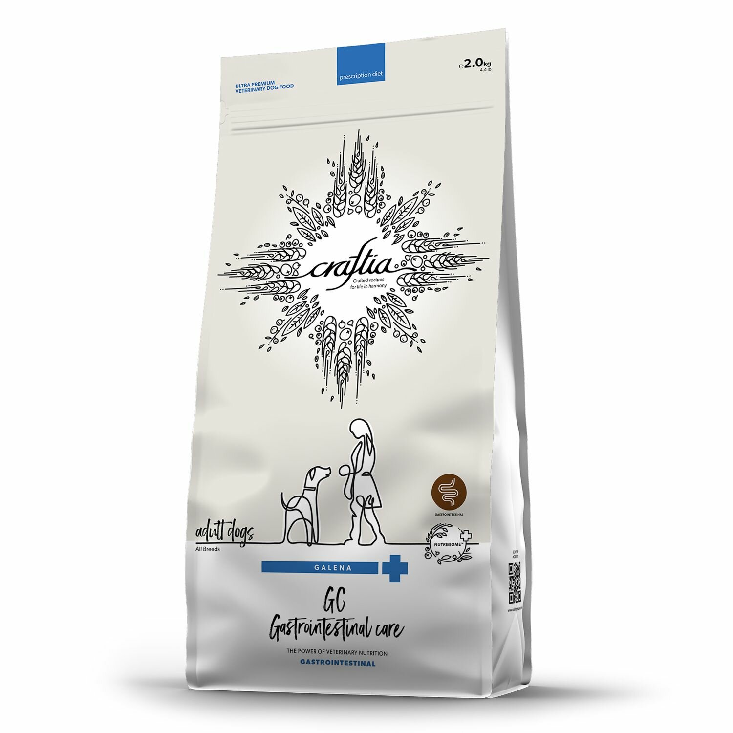 Ветеринарная диета CRAFTIA GALENA DOG GASTROINTESTINAL CARE Гастроинтестинал для собак при заболеваниях ЖКТ 2 кг х 3 шт.