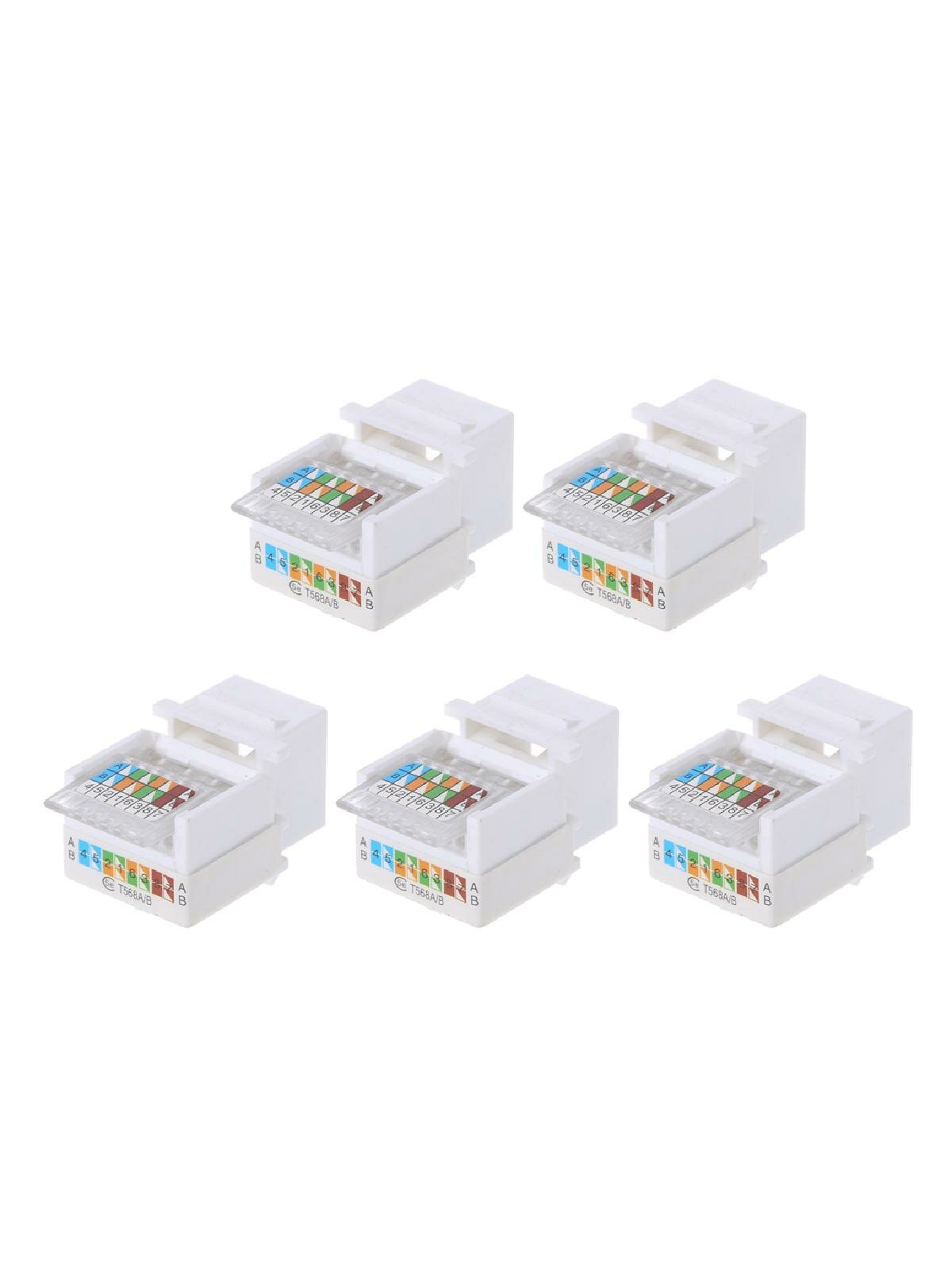 5pcs CAT5E UTP Network Module Tool-free RJ45 Connector Cable Adapter For AMP