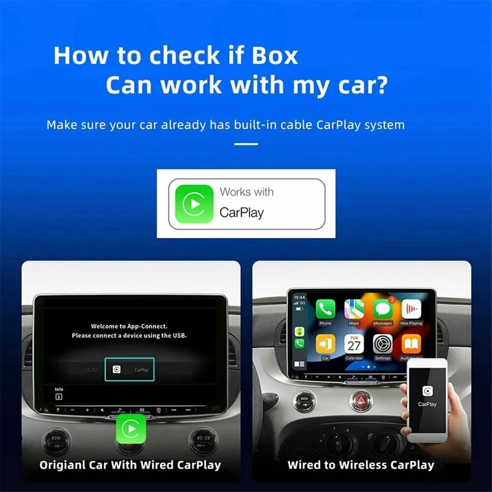 CarPlay Ai Box Android 13 8G +128G QCM6225 8-ядерный беспроводной автоподдержка 4G LTE TV Car Play Smart
