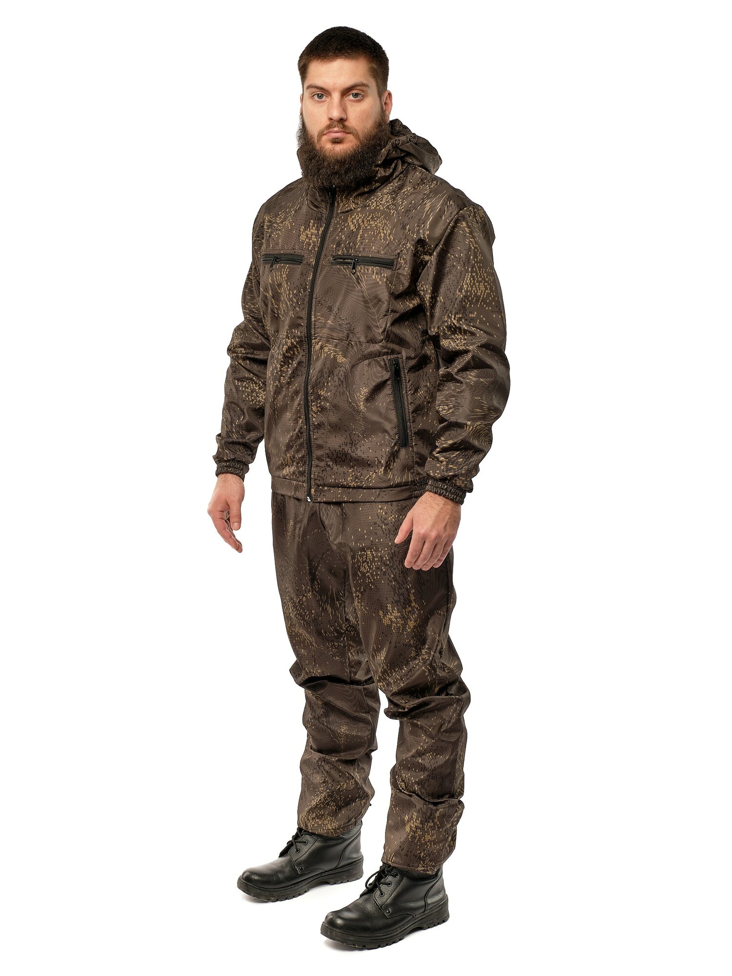 Костюм демисезонный мужской SCOUT 303-3, тактический походный с брюками для леса, защитный камуфляжный мужской комплект, форма спецодежды для охоты, рыбалки, туризма и работы