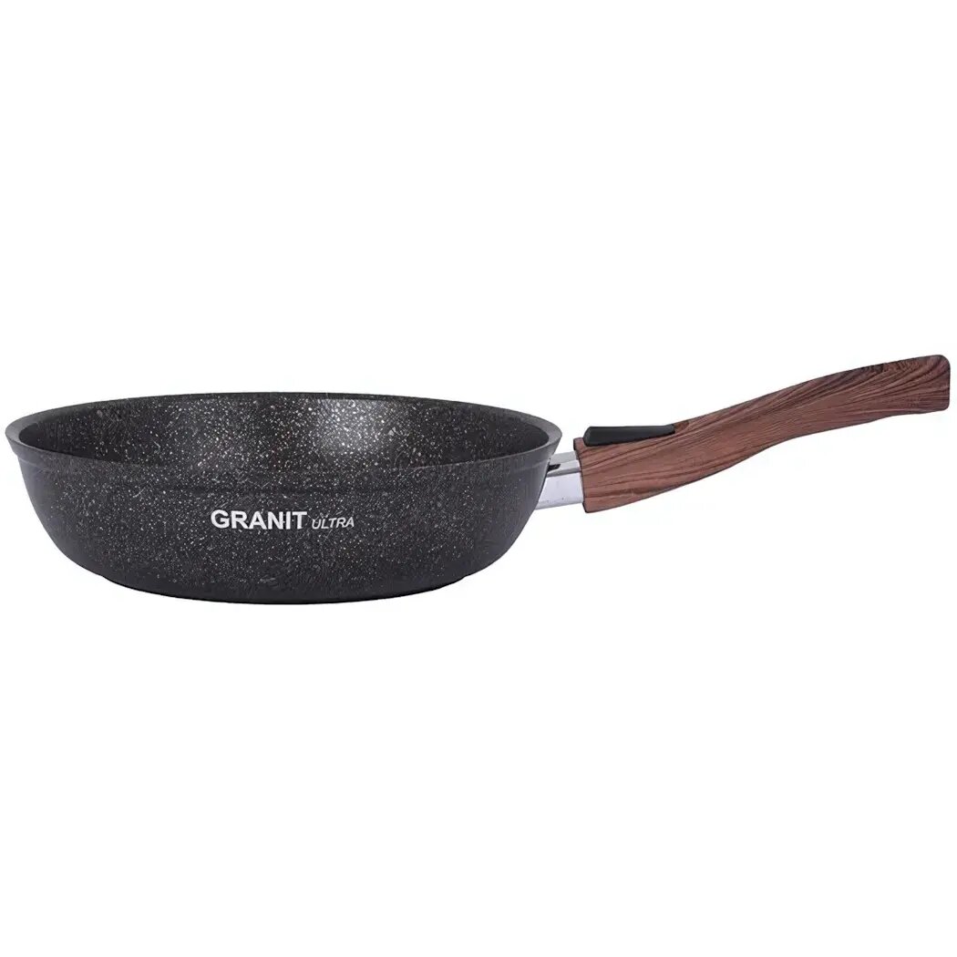 Сковорода 260мм с антипригарным покрытием, съемная ручка, черная, Granit ultra