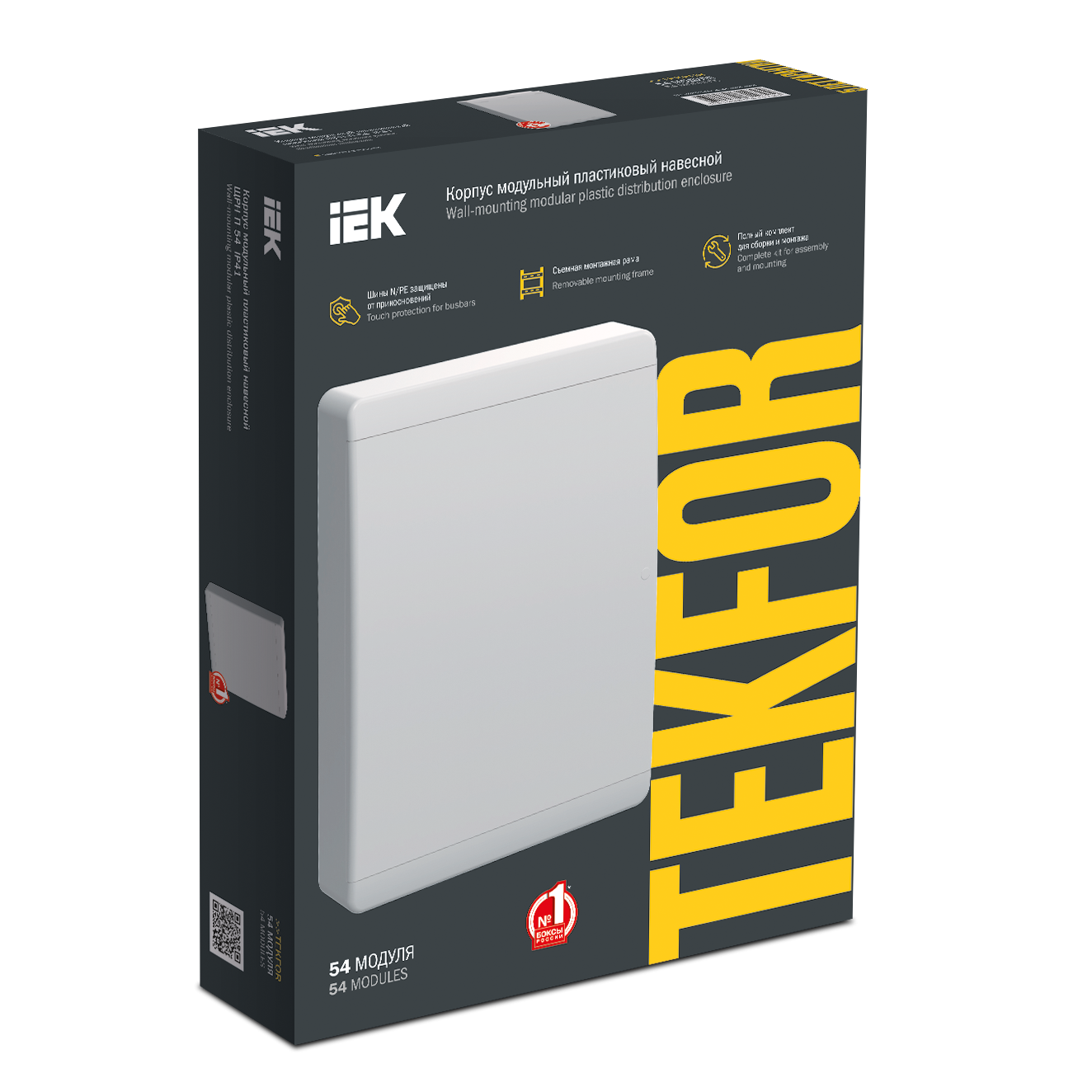 TEKFOR Корпус пластиковый ЩРН-П-54 IP41 белая дверь, IEK TF5-KP13-N-54-41-K01-K01 (1 шт.)