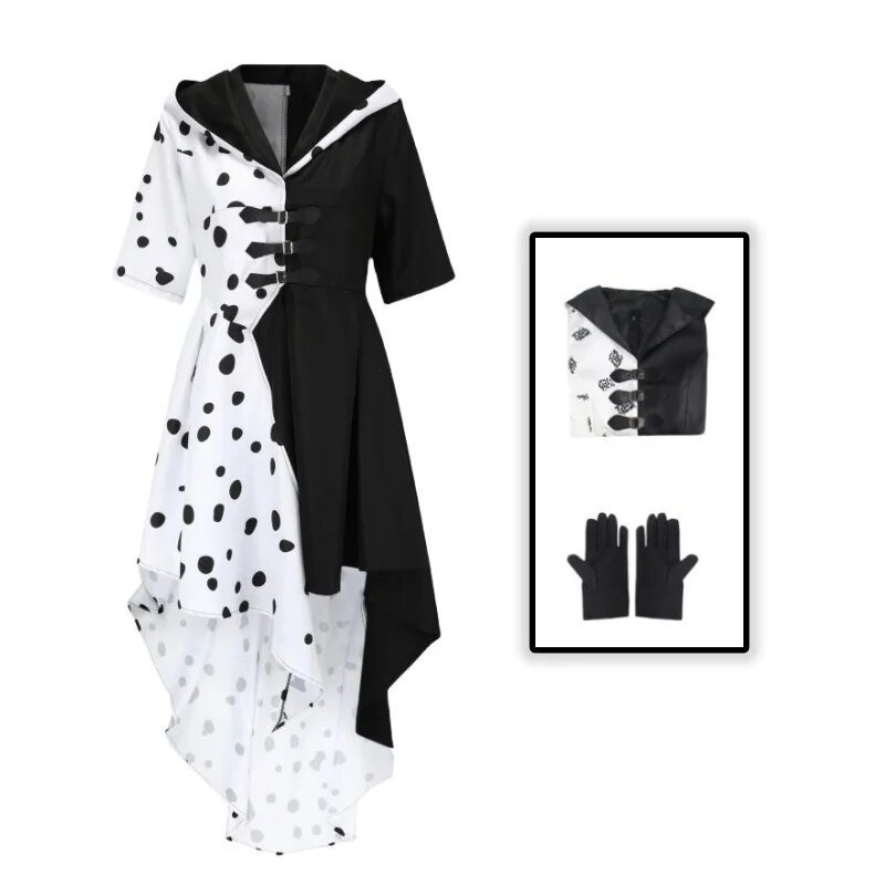 Косплей костюм Круэлла де Виль Черный, L, Costume 2