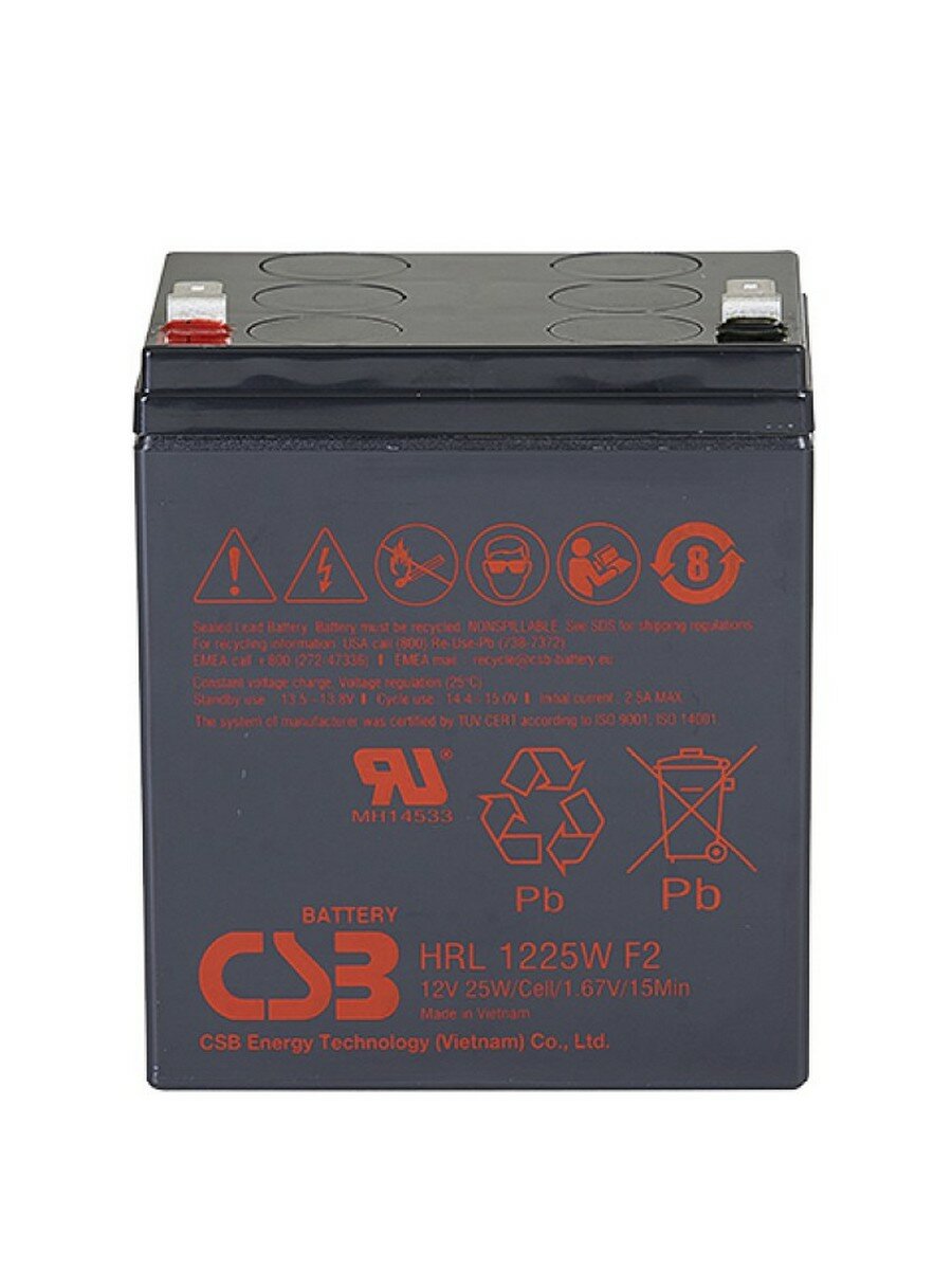 Аккумулятор 12V 5.8Ah CSB HRL1225W F2FR