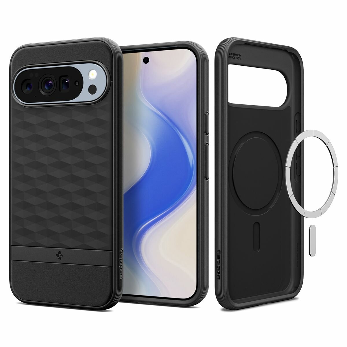 Чехол Spigen Caseology на Pixel 10 Pro XL (ACS09731) Parallax (MagSafe) / Спиген Чехол для Пиксель 10 Про Хл Черный