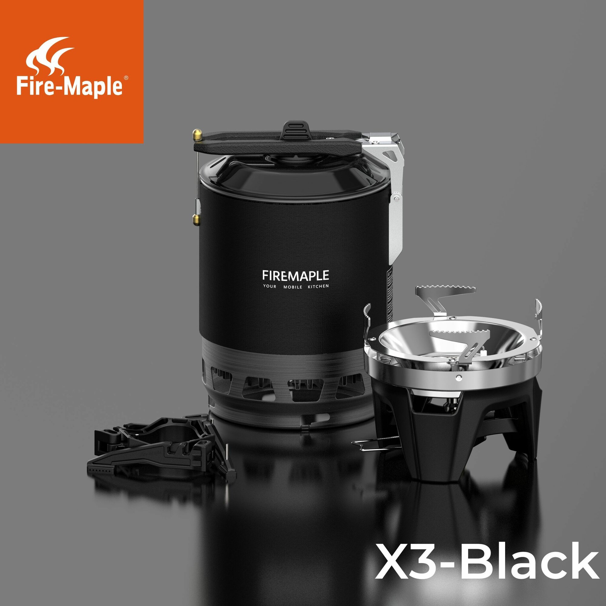 Горелка С Кастрюлей (Комплект) Firemaple Star X3/черное