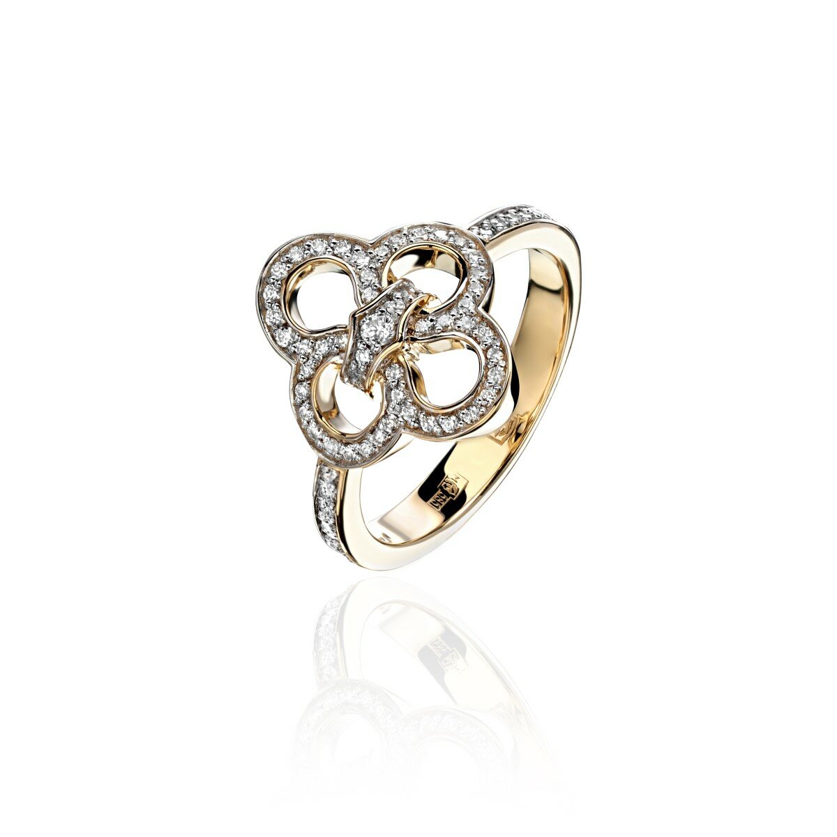 Кольцо, желтое золото, 585 проба, бриллиант