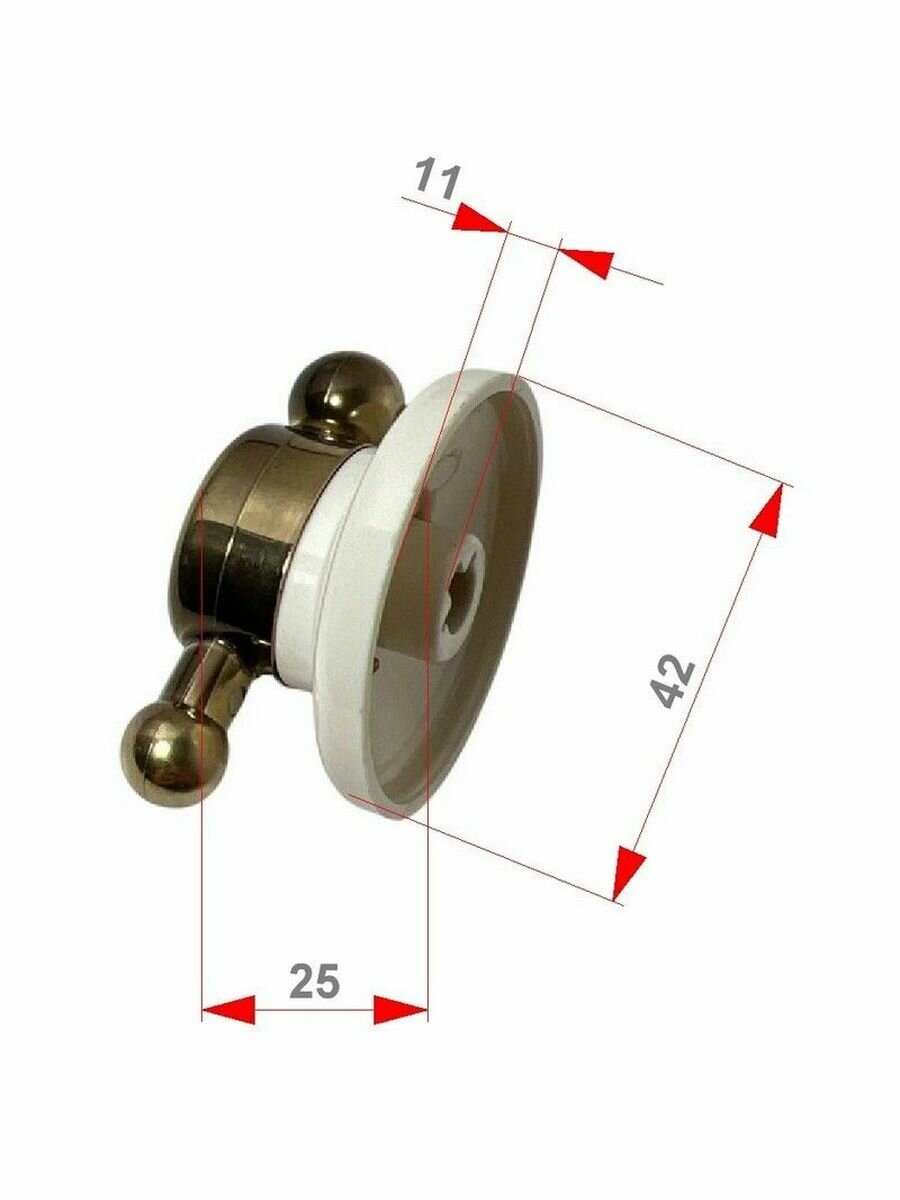 Ручка короткая крана 6100.62.0.000-02 кремовая ретро