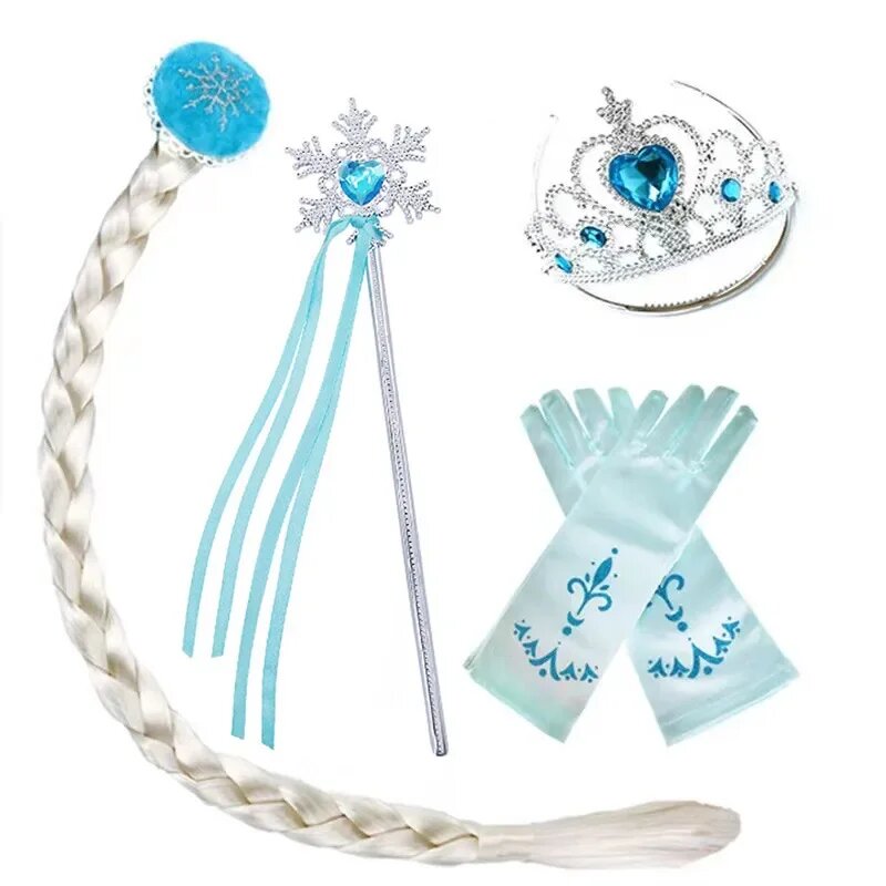 Платье Disney Frozen для девочки белый 4T(120), 4pcs accessory