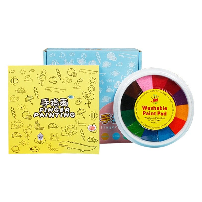 Пальчиковый альбом-раскраска "Рисование граффити", с блокнотом, 6 цветов