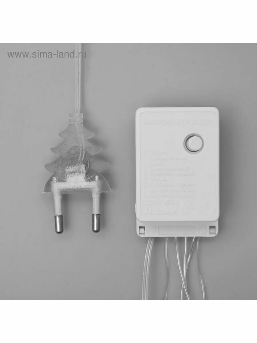 Гирлянда водопад с LED 2х1.5 м, бело-синяя