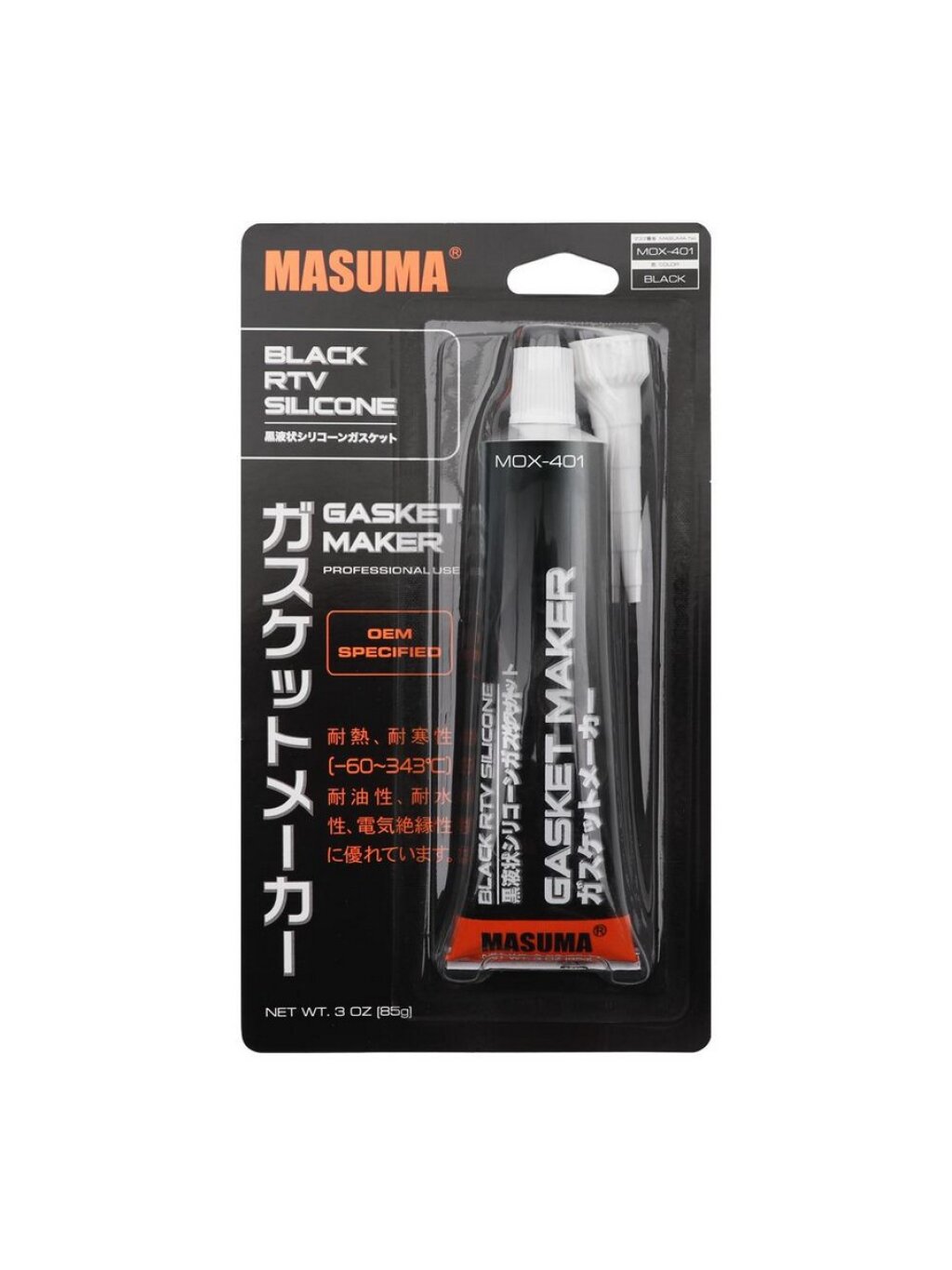 Герметик прокладка "MASUMA" (85 г) (черный, высокотемпературный, силиконовый)