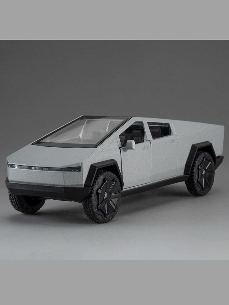 1:32 Масштабная модель Tesla Cybertruck Pickup металлическая инерционная машинка со звуком