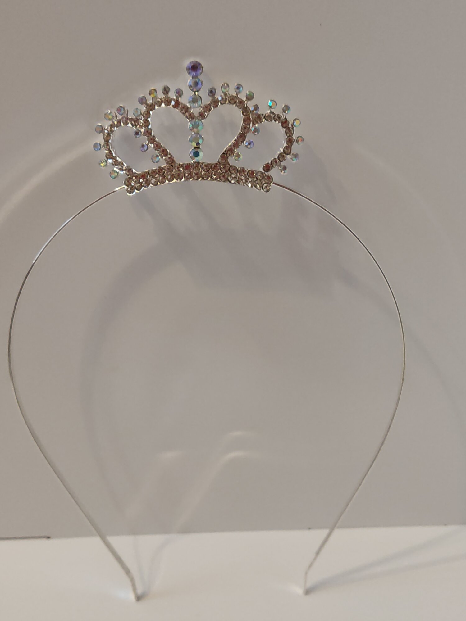 Ободок корона для волос "Принцесса", металл, стразы, серебристый