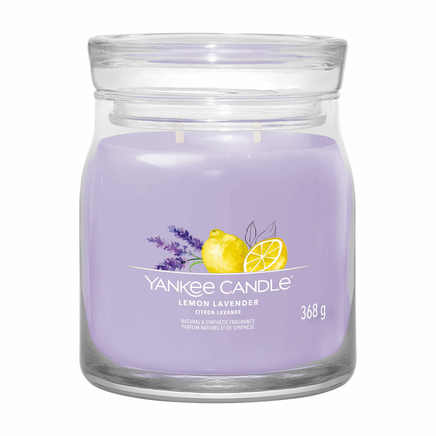 Ароматическая свеча Yankee Candle SIGNATURE "Лимон и лаванда/LEMON LAVENDER", средняя