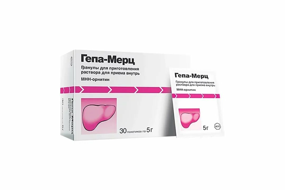 Гепа-Мерц, гранулы в пакетиках по 3 г, 30 шт, острые и хронические заболевания печени