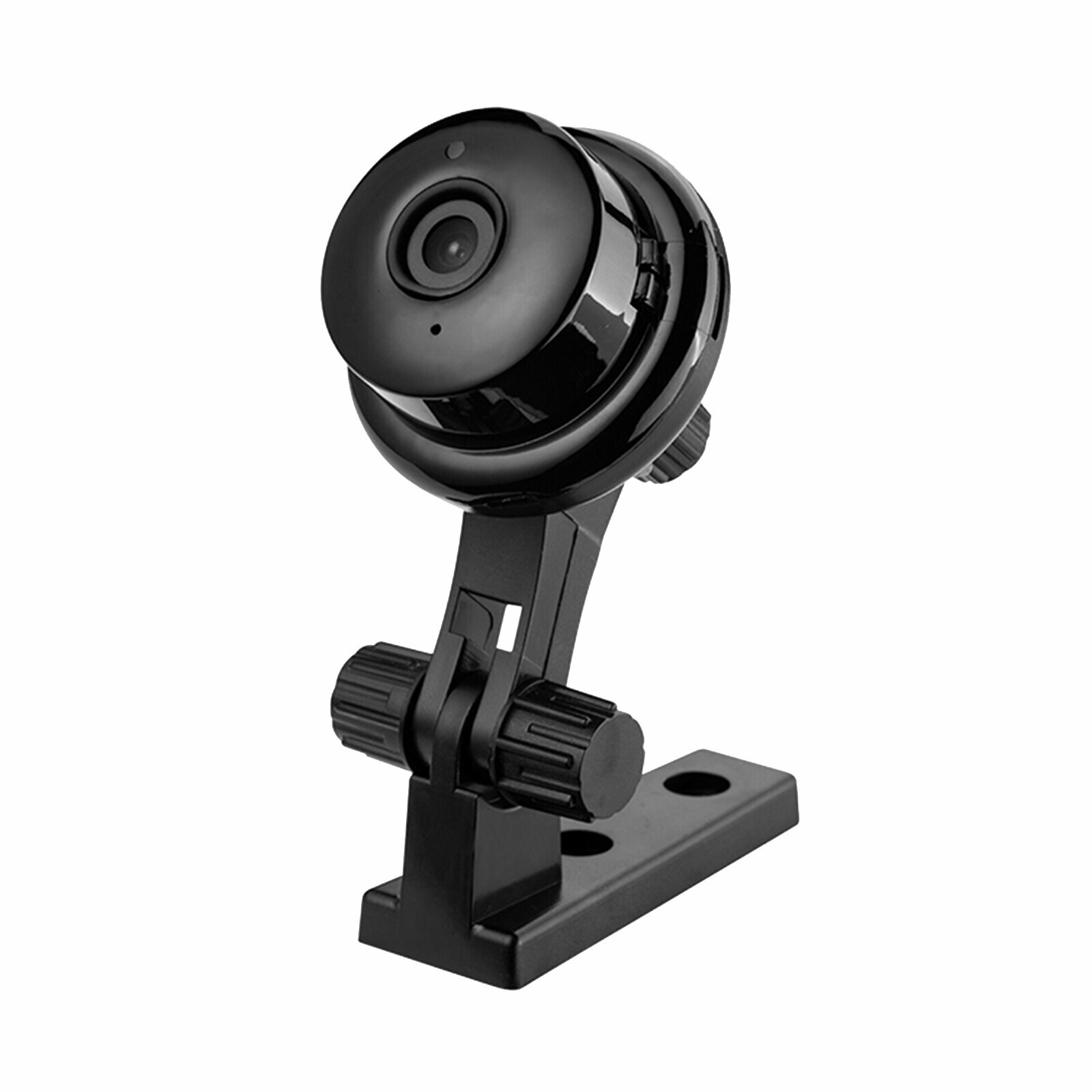 Камера для домашней безопасности 1080P WiFi с поддержкой AP-роутера, макс. 64GB micro SD карта, 24/7 запись (не включена), ночная версия, кронштейн, черный цвет, материал ABS, разрешение 1920*1080P, 30fps, 200W пикселей, 5V/1A рабочее напряжение