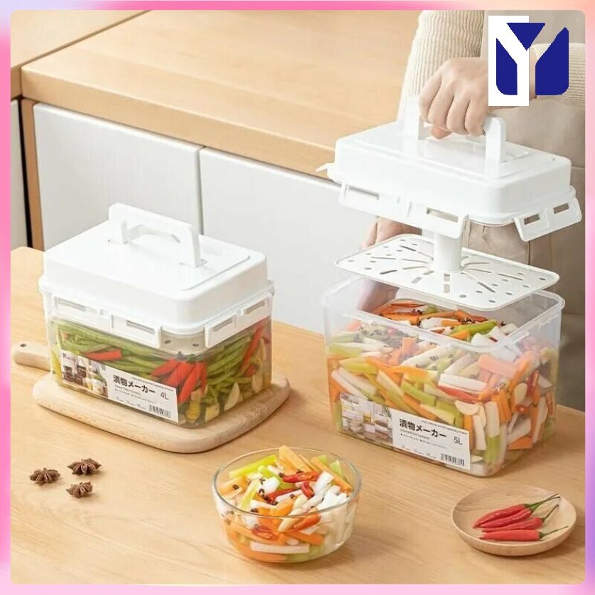 Эксклюзивная кадка 4 л для идеальной засолки с герметичной крышкой диаметром 23.5 см