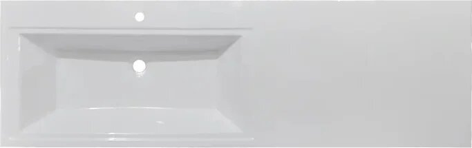 Раковина над стиральной машиной ESTETUS Даллас 140 L из искусственного камня, прямоугольная, белая, с правым крылом, российская