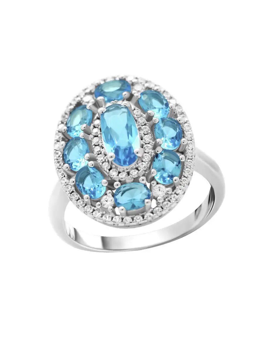 Кольцо тонкое, серебро, 925 проба, родирование, циркон