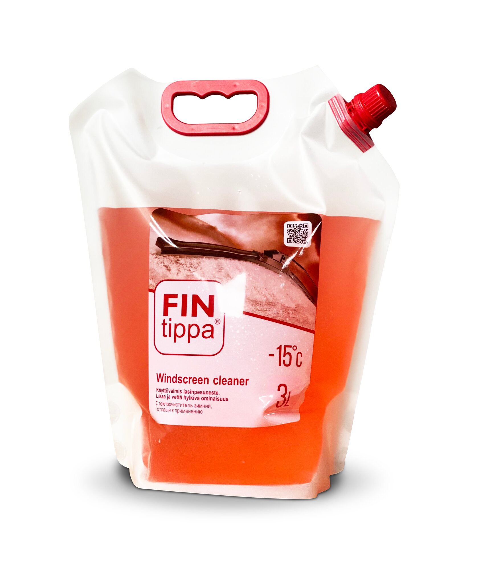 Автоочиститель стекол FIN TIPPA, зимний, -15 С, матовый, дой-пак, 3 л