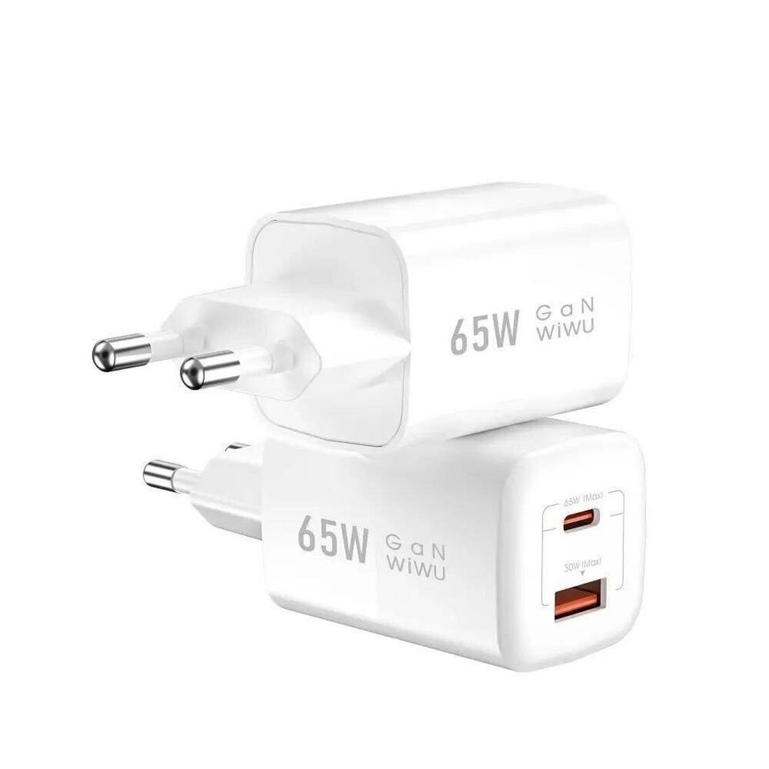 Сетевое зарядное устройство Wiwu Nano 65W PD+QC GaN Fast Charger Wi-U012 EU white