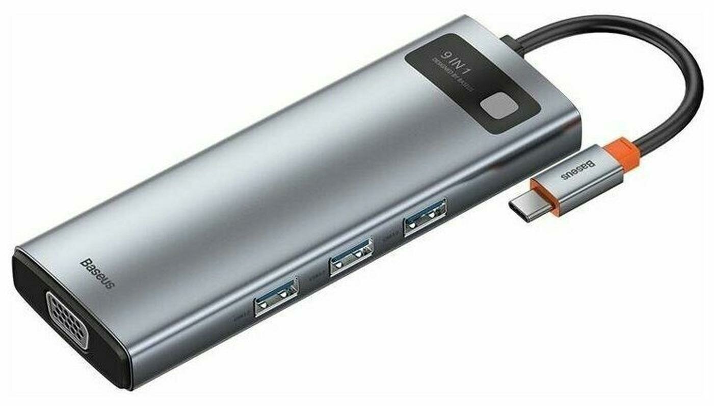 Хаб Baseus Metal Gleam Series 9-in-1 CAHUB-CU0G (Space Grey)
