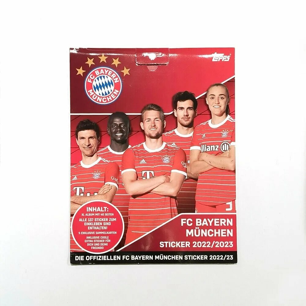 Новая модельАльбом + полный сет наклеек Topps FC Bayern Munchen 2022-23