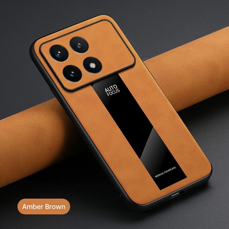 Чехол на Xiaomi Redmi K70E/Poco X6 Pro 5G(Редми K70E/ Поко X6 Про 5G) Роскошная кожа противоударный с защитой камеры