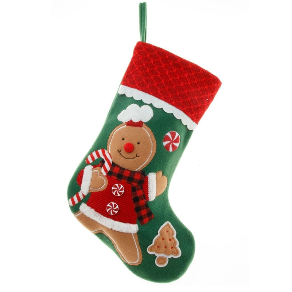 Рождественские чулки Kid Gift Candy Bag 17 дюймов чулки висящие дерево, F