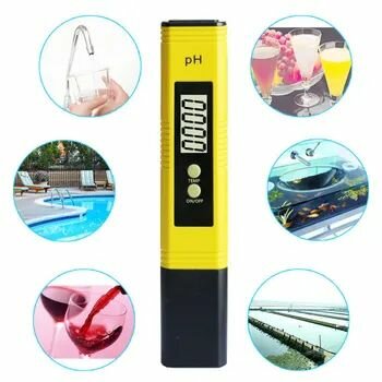 Электронный pH-метр с набором для калибровки в пластиковом боксе. Сверхточный Ph-тестер, прибор измеритель кислотности ph(3 буферных порошка)