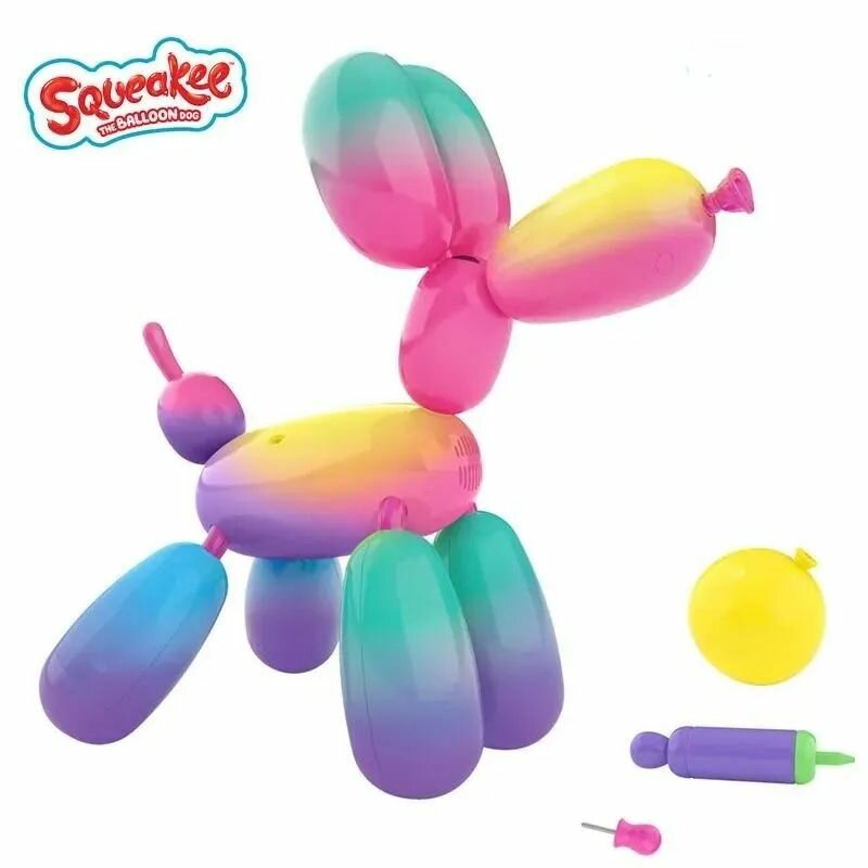 Moose Squeakee The Balloon Dog Rainbowie The Rainbow Dog / Пищалка-собачка на воздушном шаре, милые электронные интерактивные игрушки