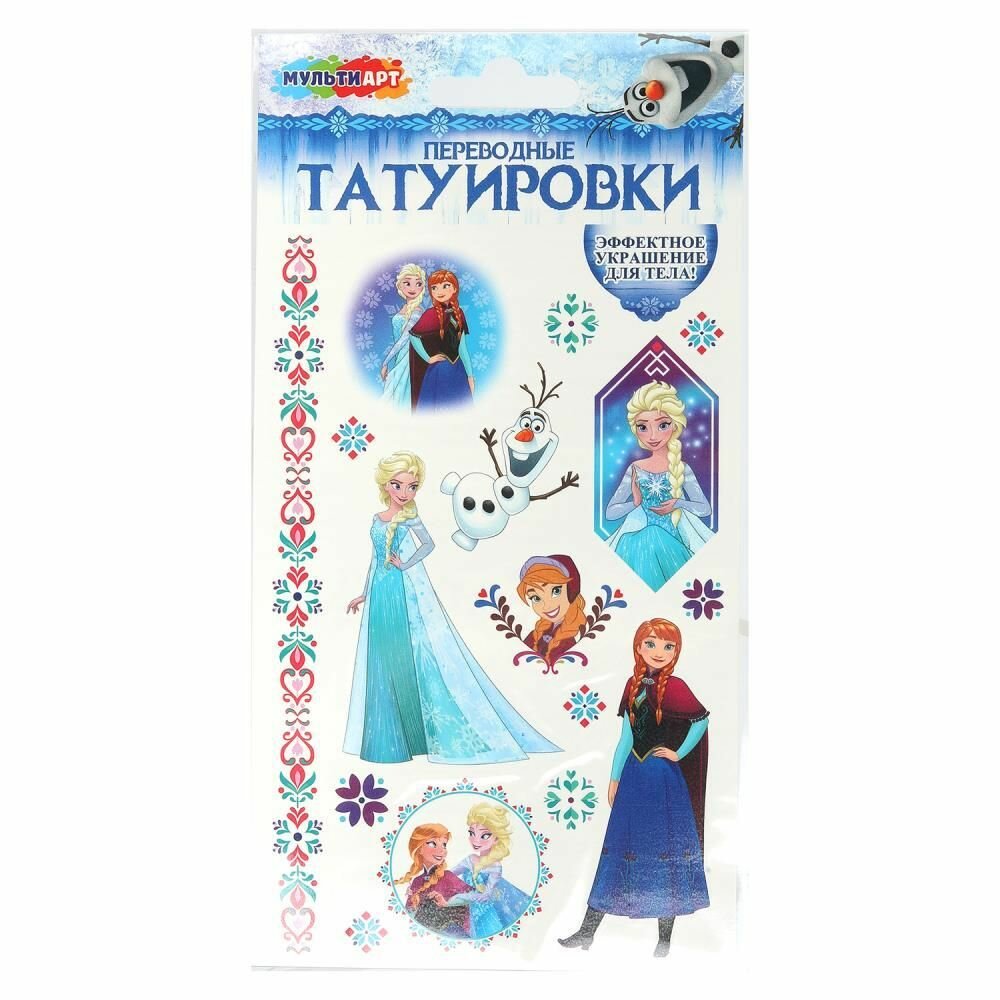 Переводные татуировки MultiArt Снежная принцесса, 1 лист, 18.5х10х0.1 см