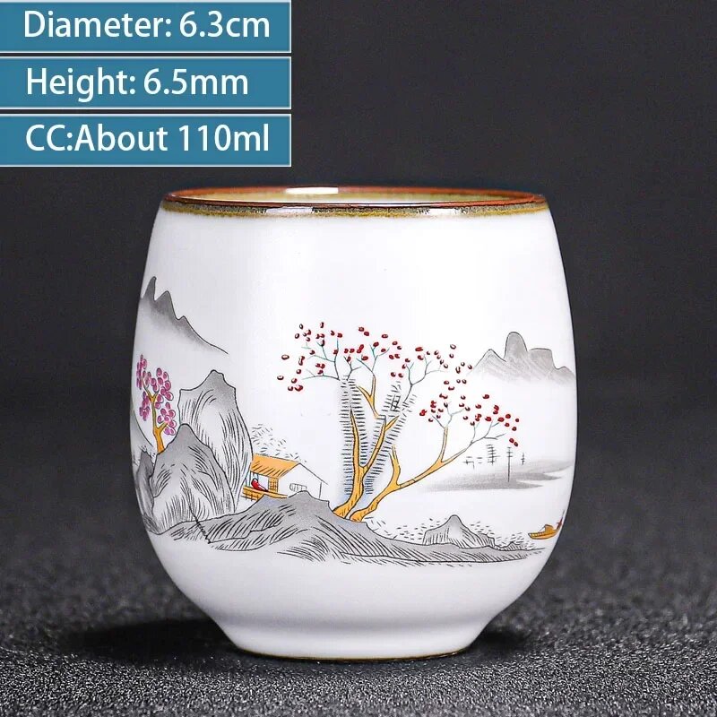 Ручная керамическая чашка JINGDE TEA SET A5 --6.3x6.5cm 110ml