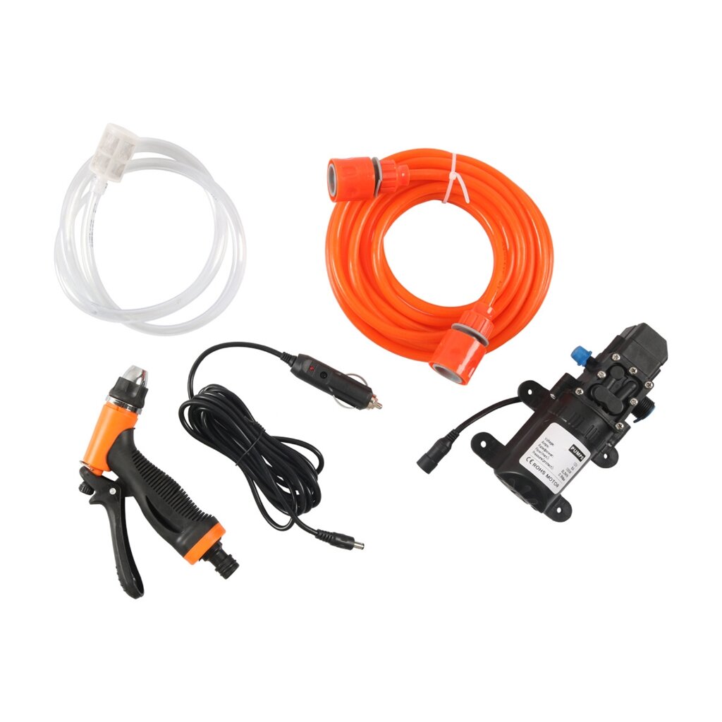 Портативный Комплект Насоса Для Мойки Автомобилей Высокого Давления 12V 100W с Распылителем Электрический Водяной Насос Для Чистки автомобилей И Наружного Использования