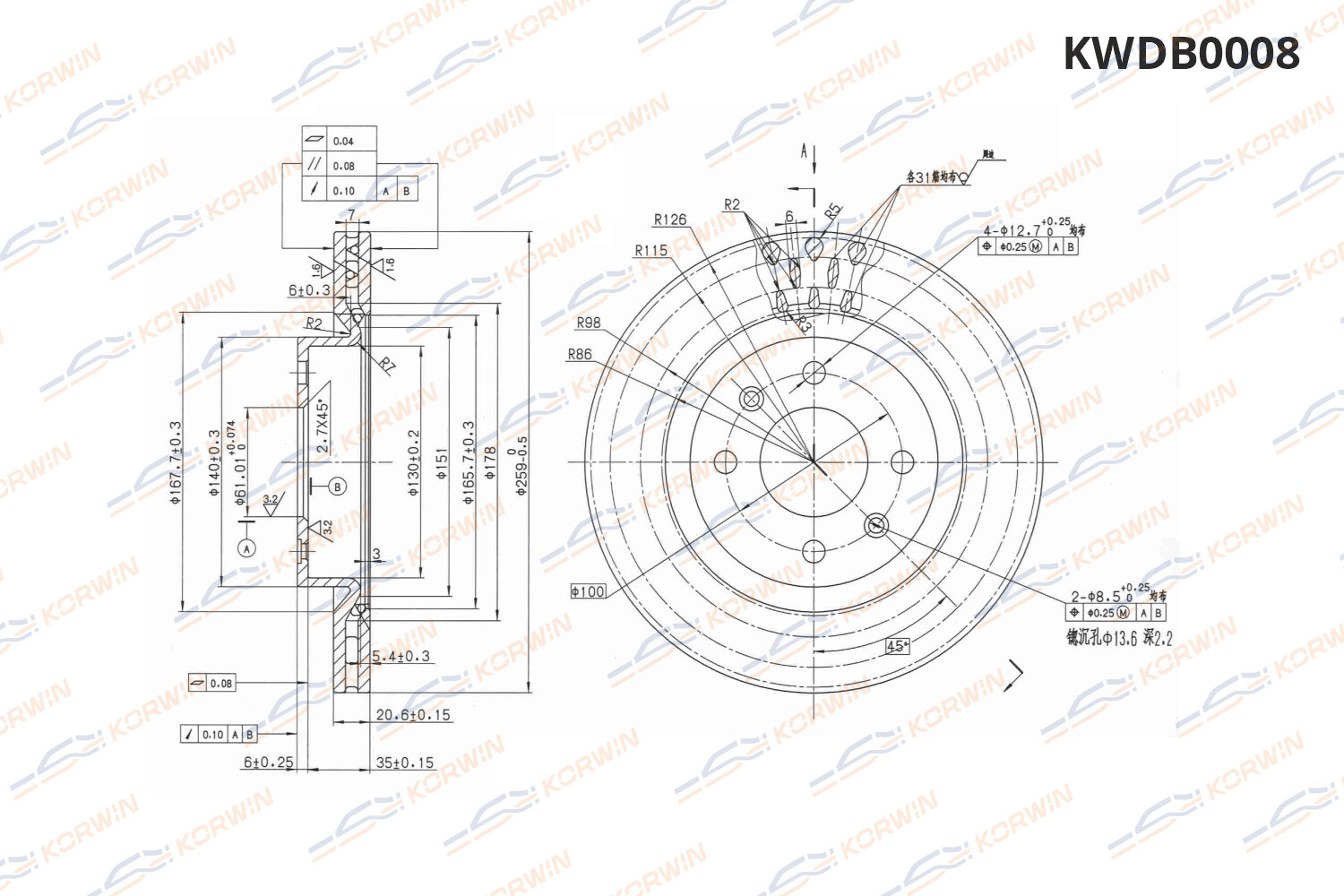 Диск тормозной передний LADA LARGUS VP (R90)