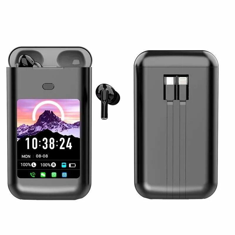 Наушники беспроводные с микрофоном, Bluetooth, USB Type-C, Lightning, черный