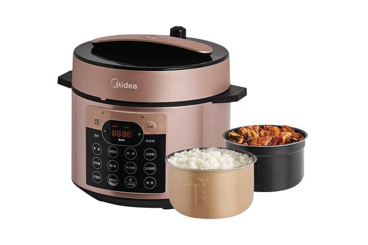 Электрическая скороварка Midea, metallic, 6 литров, многофункциональная, быстрая готовка, безопасная работа