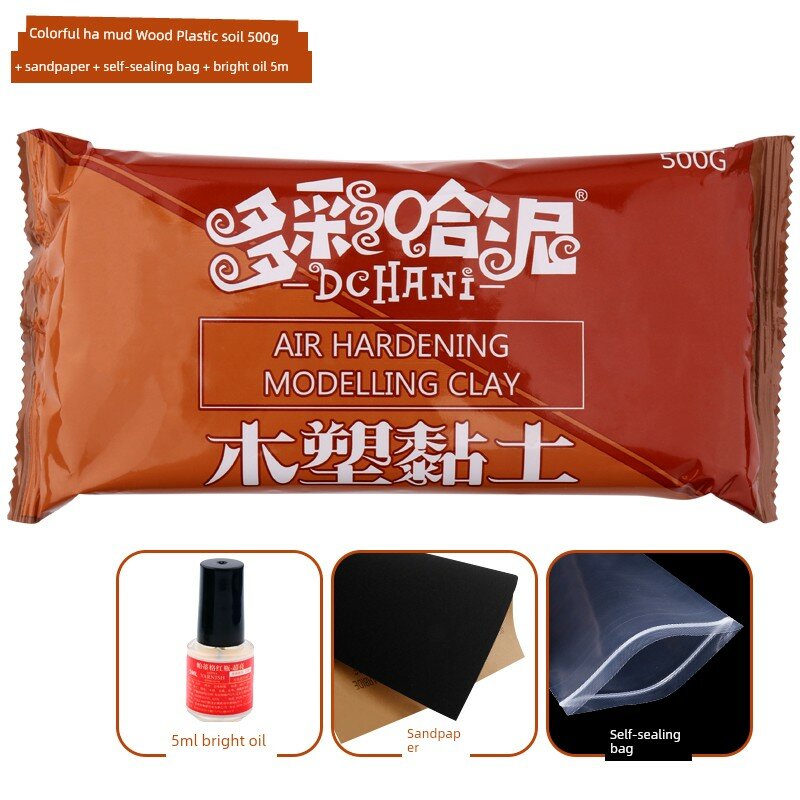 Цветная глина Ha Ni для лепки, каменная, с наждачной бумагой, пакетом и лаком, 300г