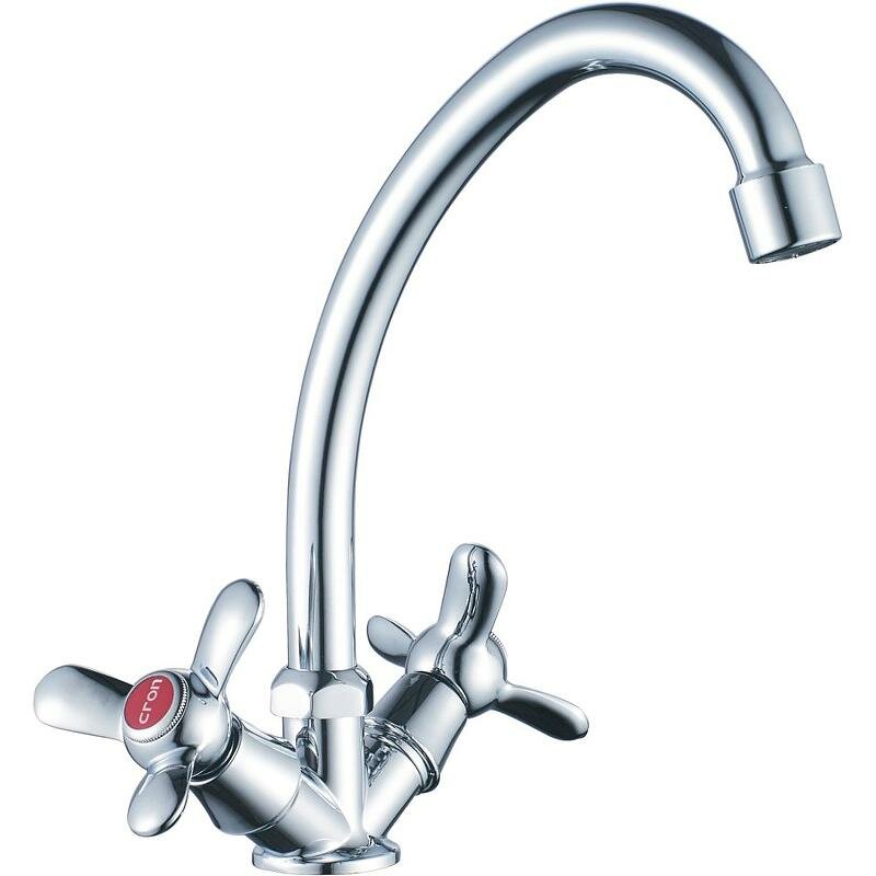 Смеситель для кухни Cron CN4012 Хром Поворотный, современный дизайн