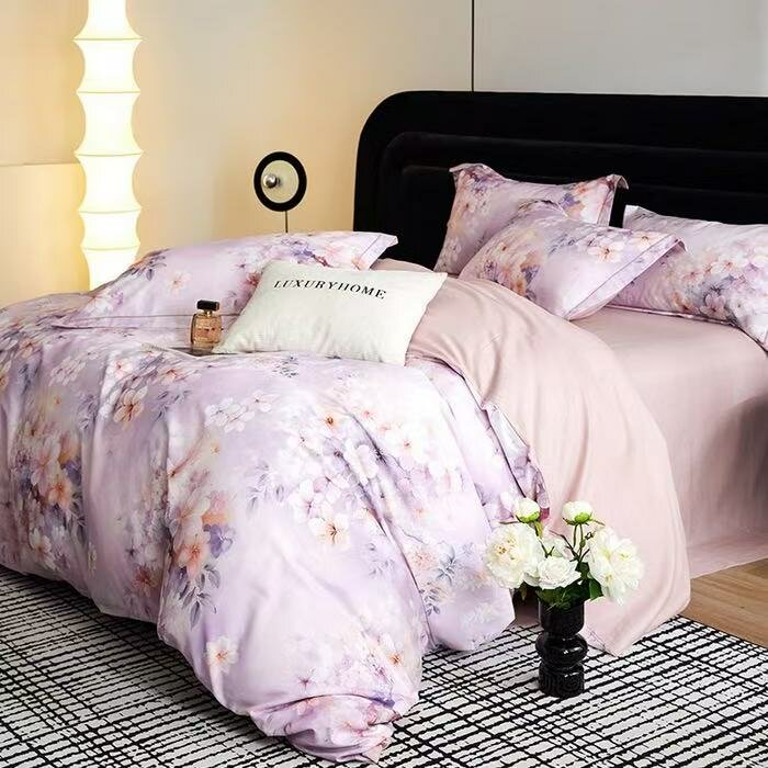 Apollo Bedding Комплект постельного белья, Сатин люкс, Двуспальный с простыней Евро, наволочки 50x70