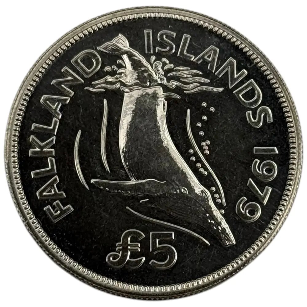 Фолклендские острова 5 фунтов 1979 г. (Горбатый кит)