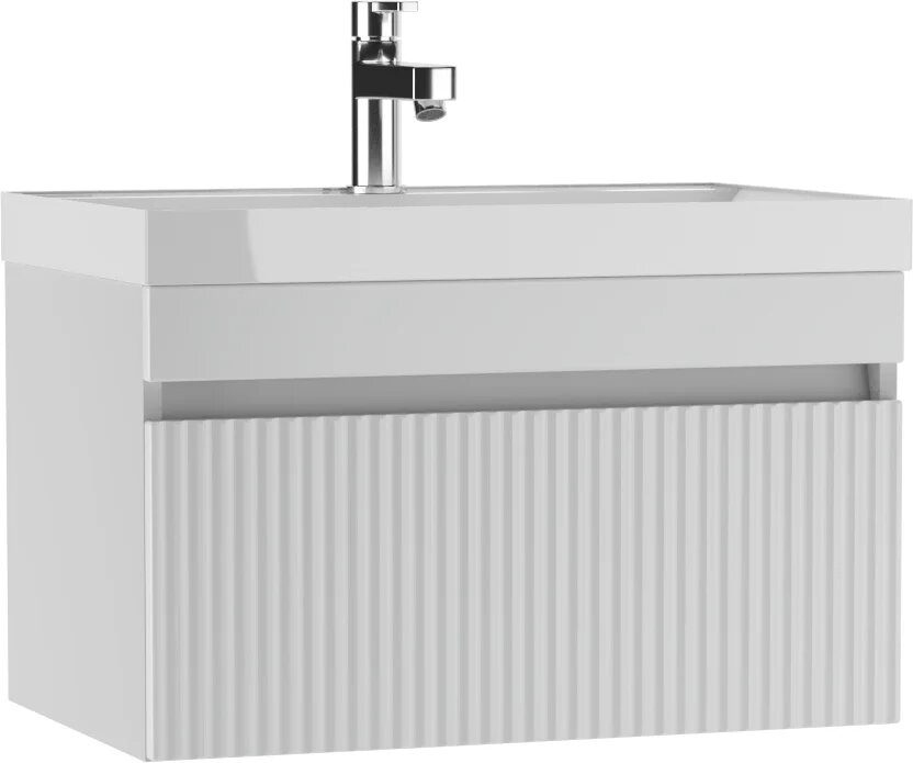 Тумба под раковину без столешницы Айсберг Бриз 70 1 ящик, белая