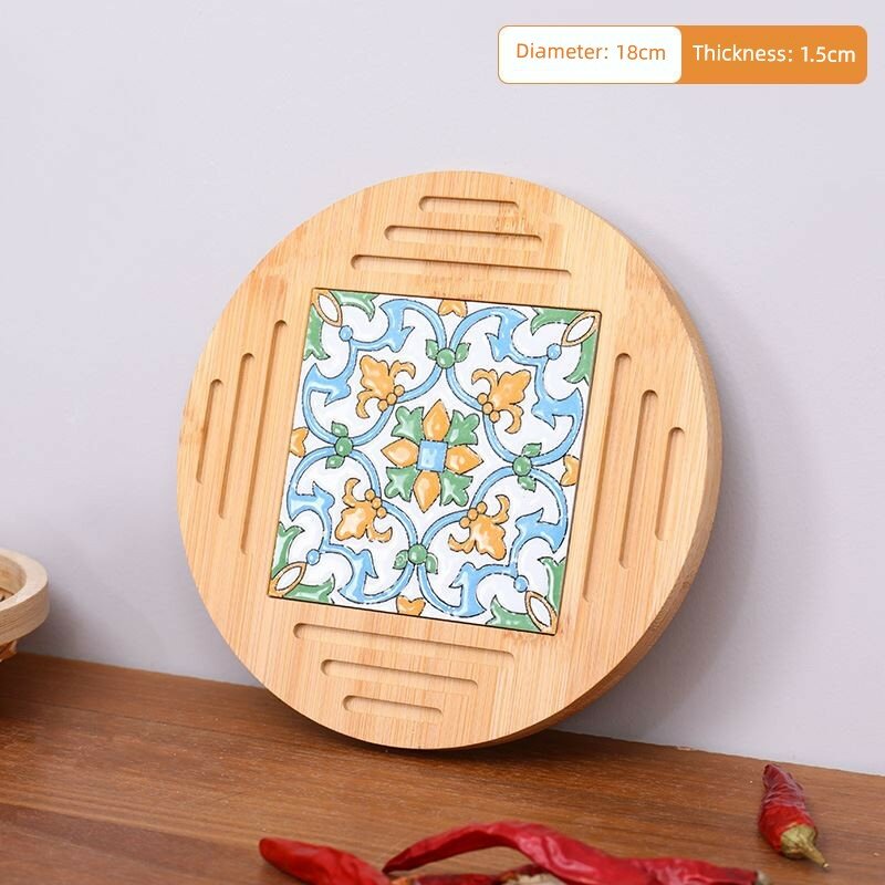 Термоизоляционный коврик для обеденного стола из бамбука, деревянный коврик для стола, коврик из цельного бамбука для