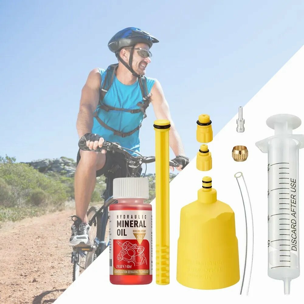 Набор для прокачки гидравлических тормозов велосипеда с дисковыми тормозами (упрощенная версия, включает 1 флакон масла)