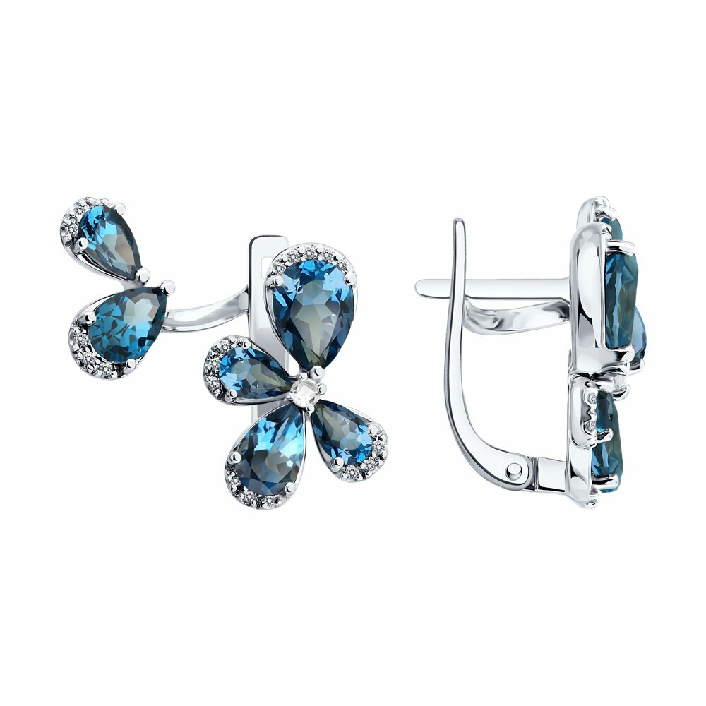 Серьги, белое золото, 585 проба