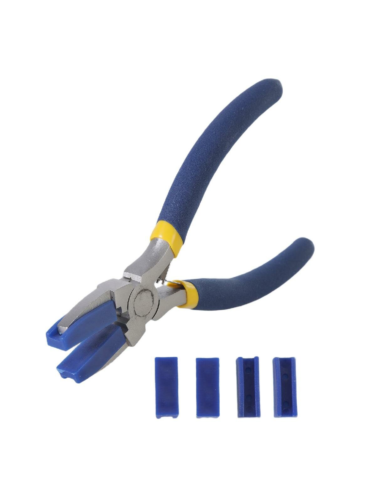Плоскогубцы для пластиковых насадок с плоским горлышком и 2 парами сменных пластиковых насадок