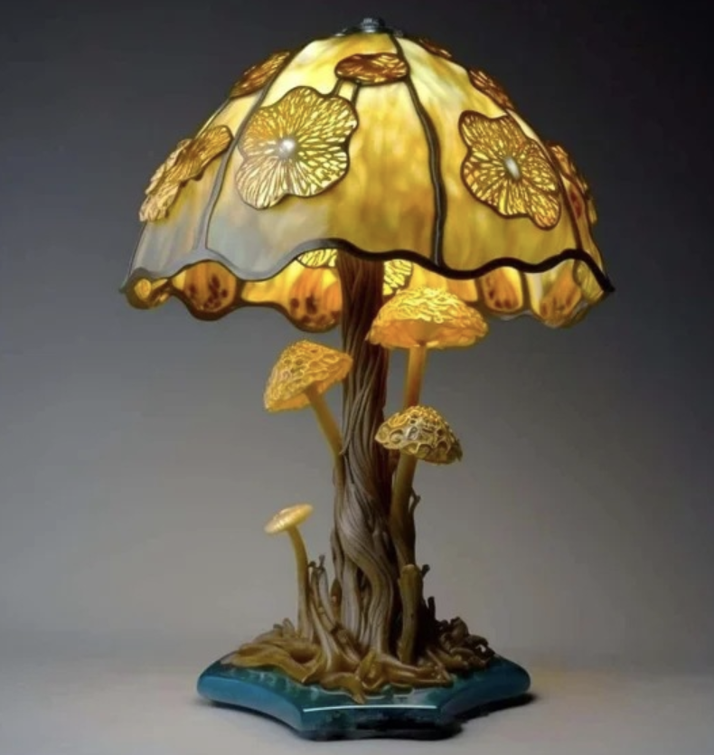 Креативная настольная лампа в стиле ретро в виде гриба, высота 15 см, желтая
